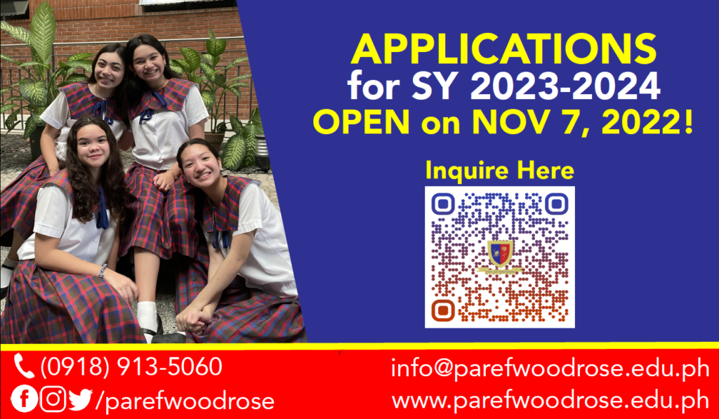 Applications Open on Nov 7 - PAREF Woodrose School